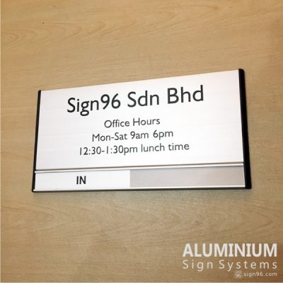 Aluminium Slider Office Hours Door Signs DOR-825 – sign96
