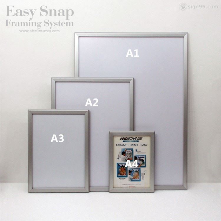 A3 A4 Aluminium Easy Snap Frame Poster Display Stand Adjustable Height – sign96
