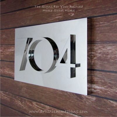 3D Stainless Steel Numbers With Rectangular Sign Plaque 704 – sign96