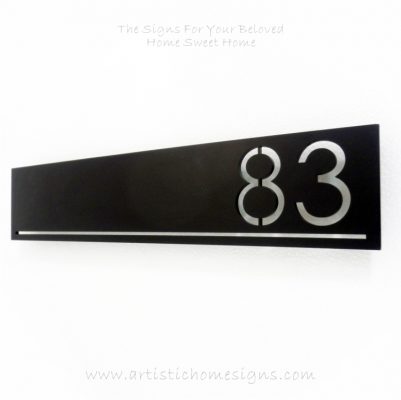 Metal Laser Cut Thru House Number Address Sign Black Coating MLC-451 ...