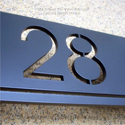 Metal Laser Cut Thru House Number Address Sign Black Coating MLC-451 ...