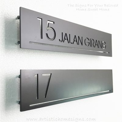 Metal Laser Cut Thru House Number Address Sign Black Coating MLC-451 ...