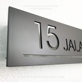 Metal Laser Cut Thru House Number Address Sign Black Coating MLC-451 ...