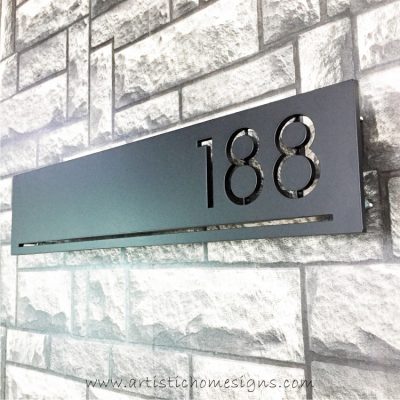 Metal Laser Cut Thru House Number Address Sign Black Coating MLC-451 ...