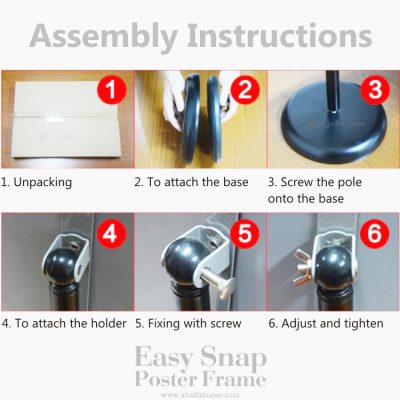 A3 A4 Silver Aluminium Easy Snap Frame Poster Display Stand – sign96