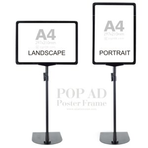 A3 A4 Aluminium Easy Snap Frame Poster Display Stand Adjustable Height – sign96