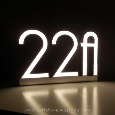 LED Illuminated Stainless Steel Bar 304 House Number Sign 22A – sign96