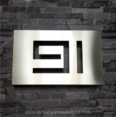 Stainless Steel Laser Cut Thru House Number Address Sign SLC-300 – sign96