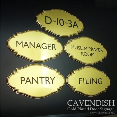 Cavendish Gold Plated Door Signage – DOR-122 – sign96