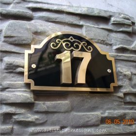 3D Brass Number On Brass Etching Sign Plaque Made In Malaysia – sign96