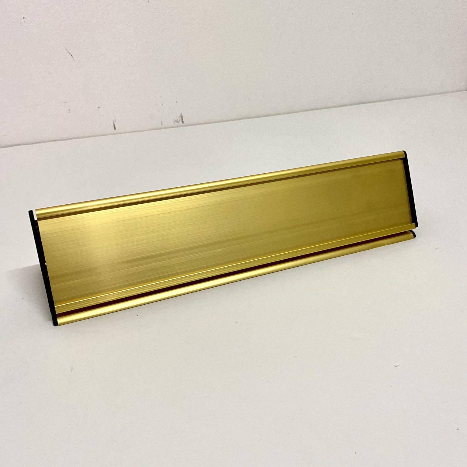 Double Sided Aluminium Sign System Counter Triangular Table Top ...